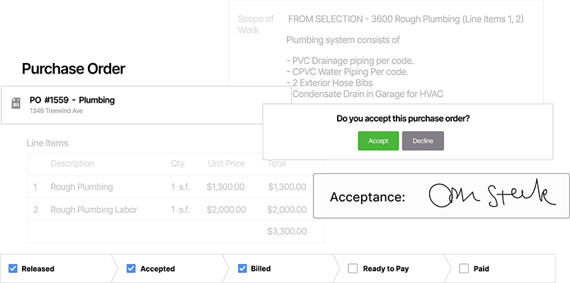 Construction purchase order software features | CoConstruct | CoConstruct